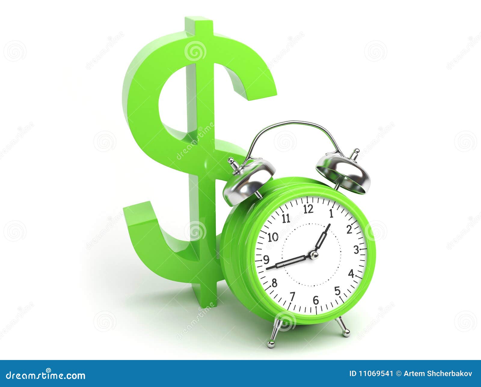 Money Concept with Clock and Dollar Sign Stock Image - Image of chrome ...