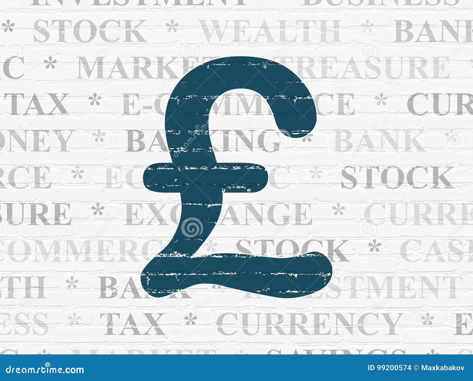 Money Concept: Pound on Wall Background Stock Illustration ...