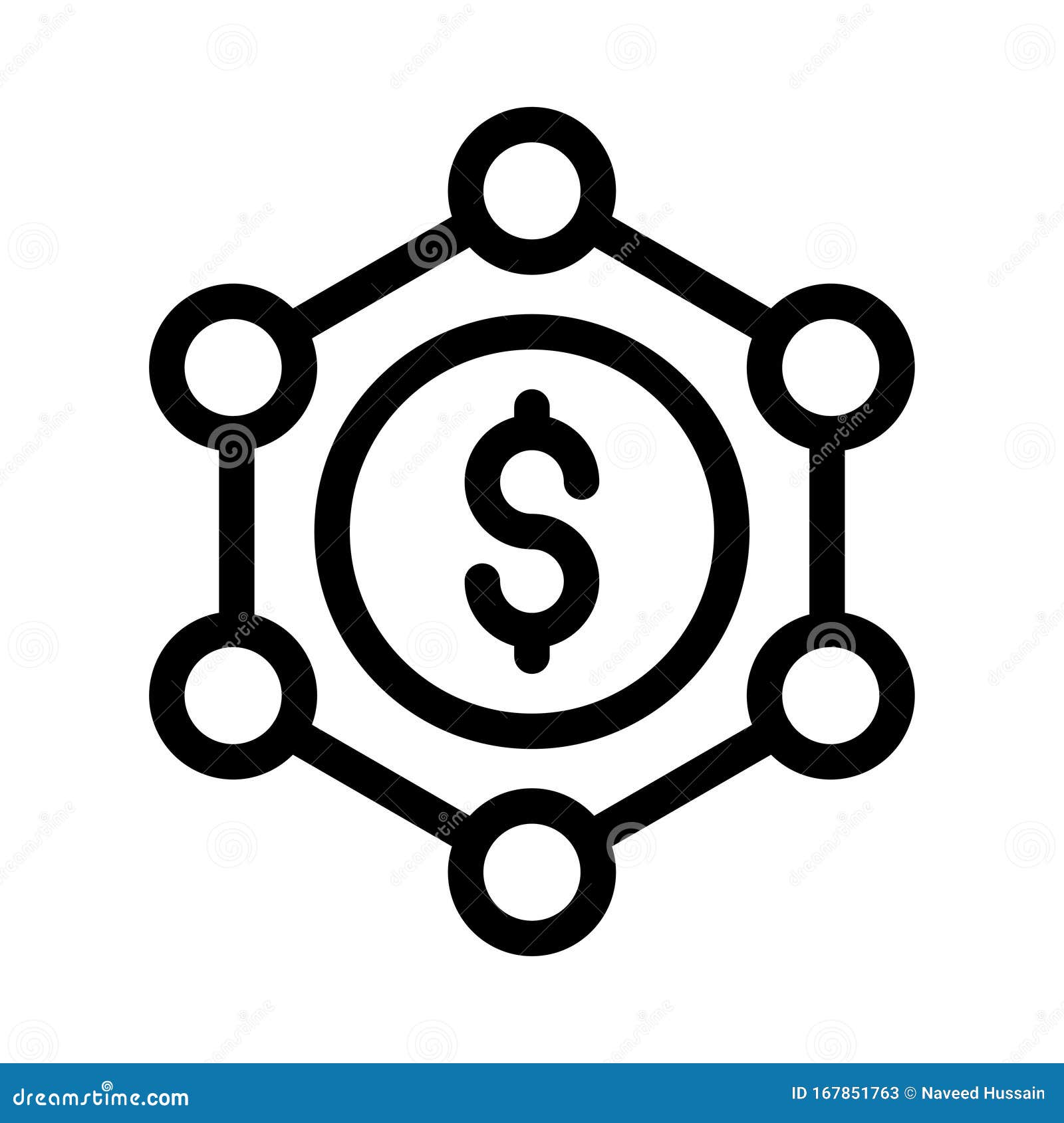 Money Connection Vector Thin Line Icon Stock Illustration ...