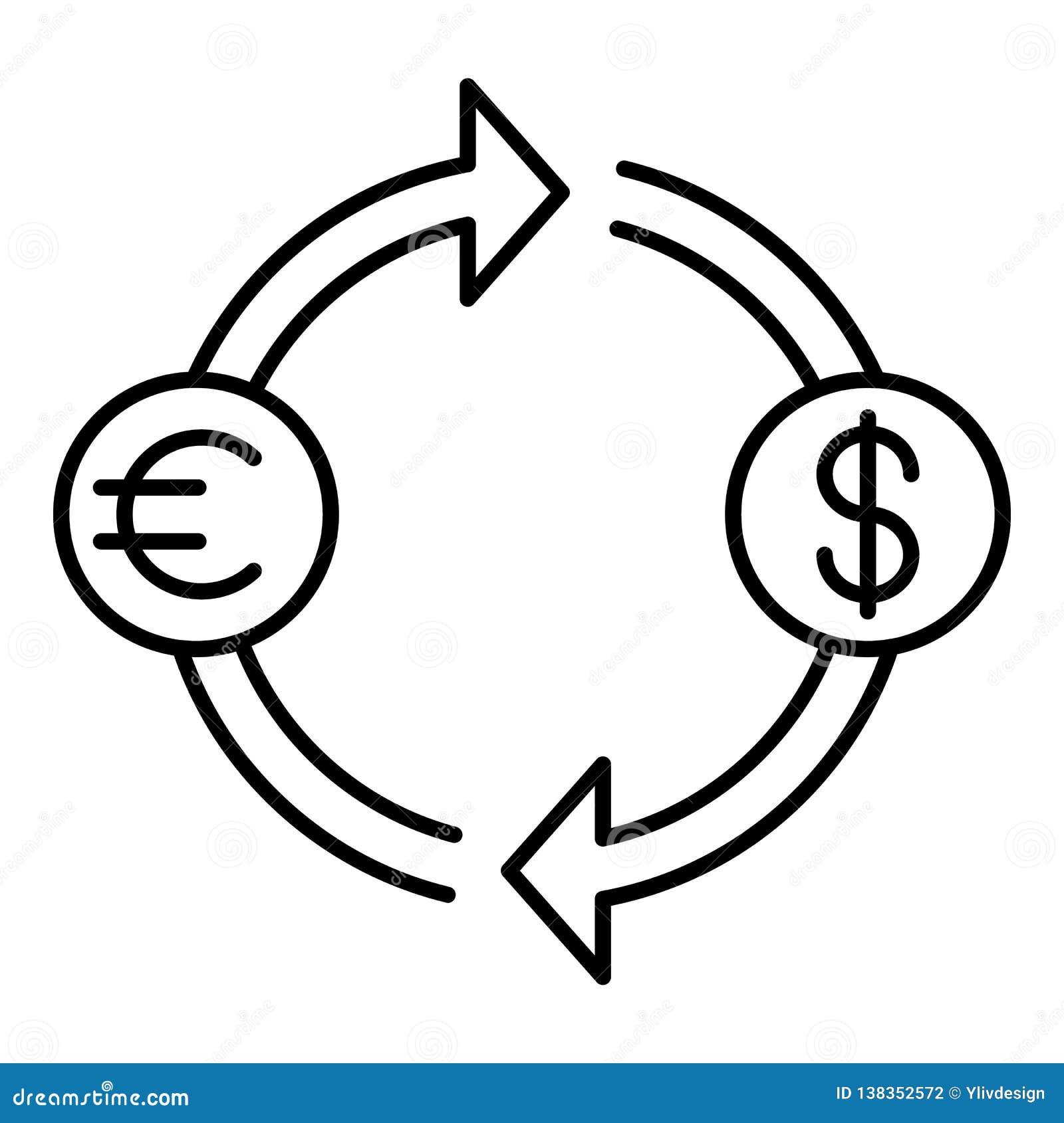 Money Convert Icon, Outline Style Stock Vector - Illustration of ...