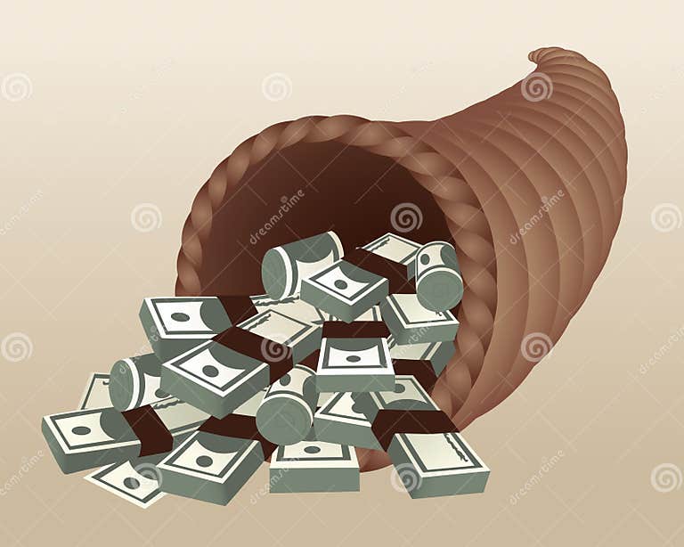 Money Cornucopia stock vector. Illustration of currency - 17253851