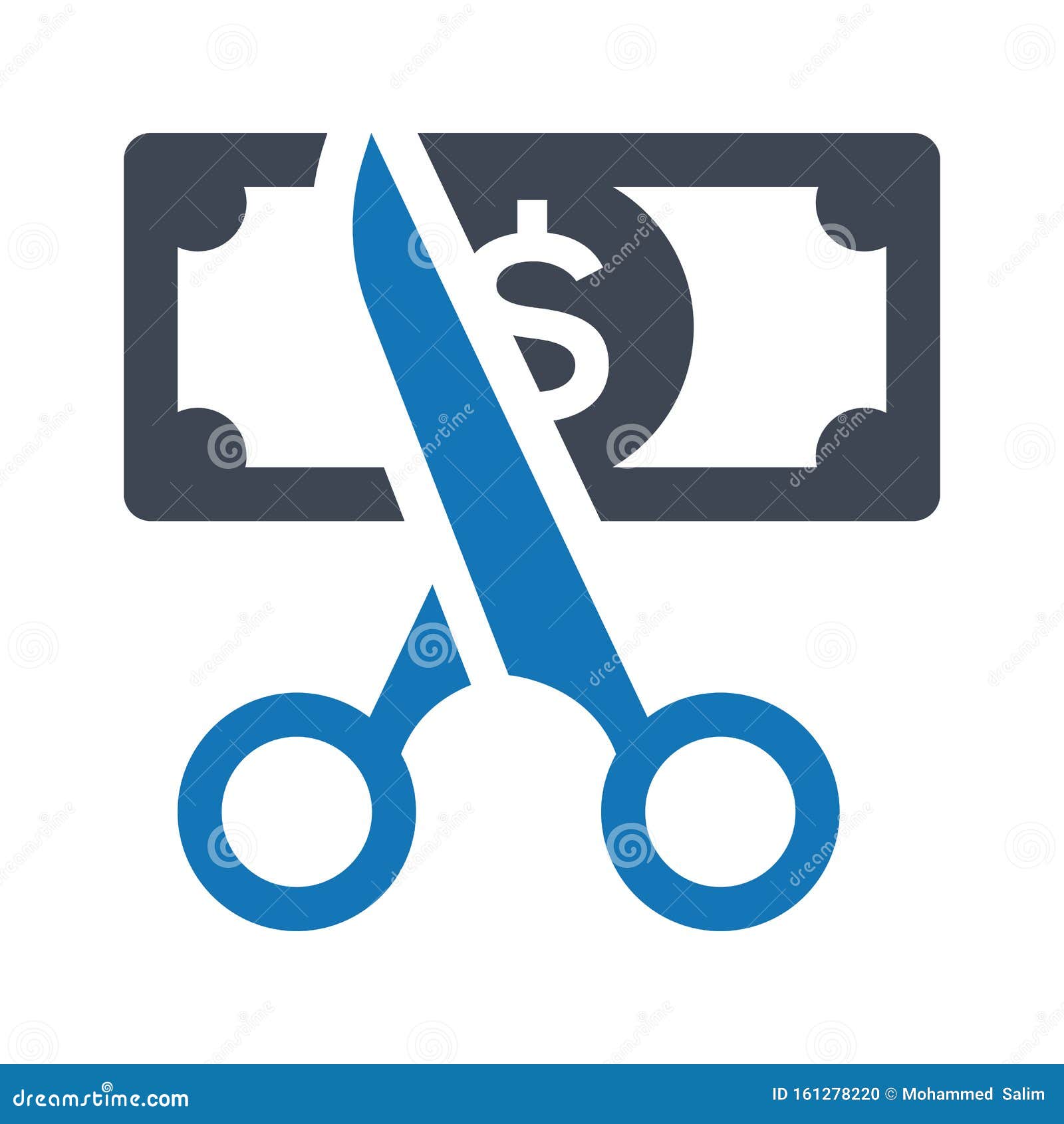 Money Cost, Cutting Reduce Icon Stock Vector - Illustration of symbol ...