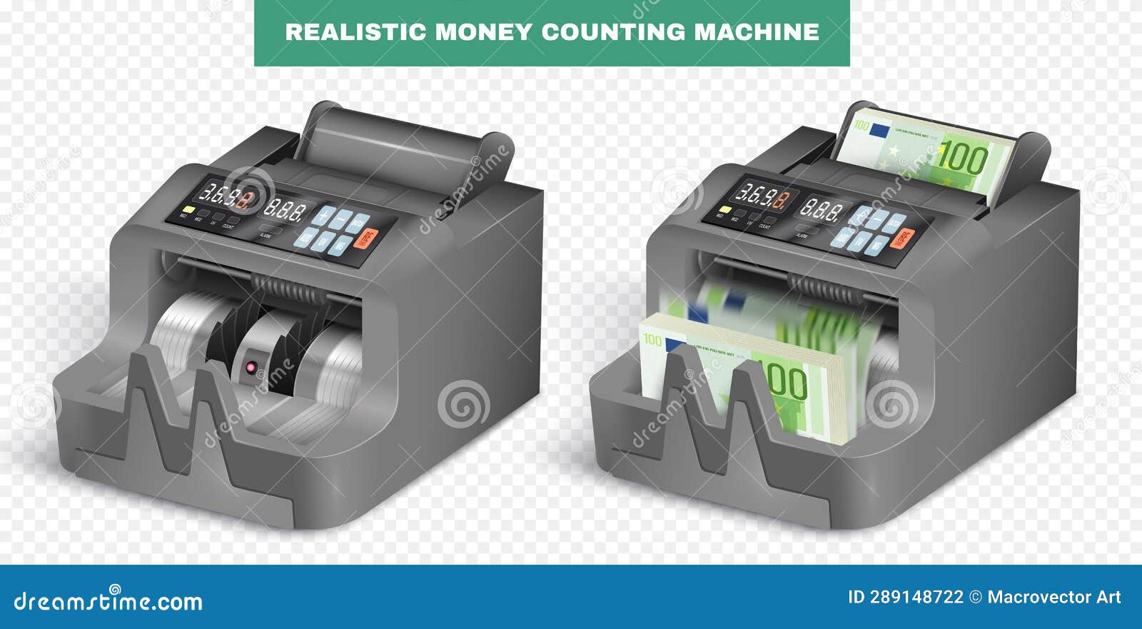 Money Counting Machine Set stock vector. Illustration of account ...