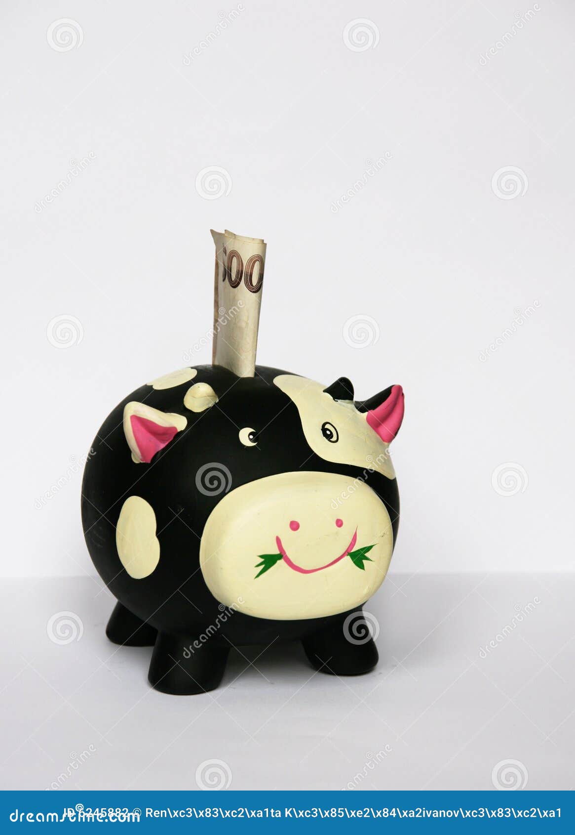 Money in cow bank stock photo. Image of currency, wealth - 6245882