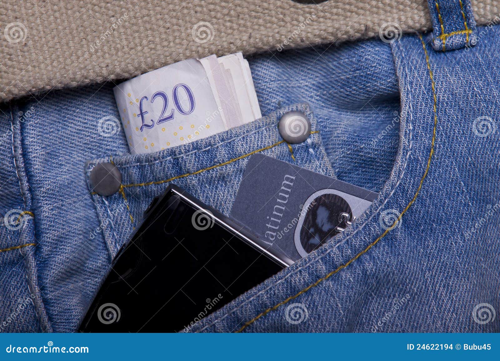 Money, Credit Card, Smartphone in a Pocket Stock Photo - Image of macro ...