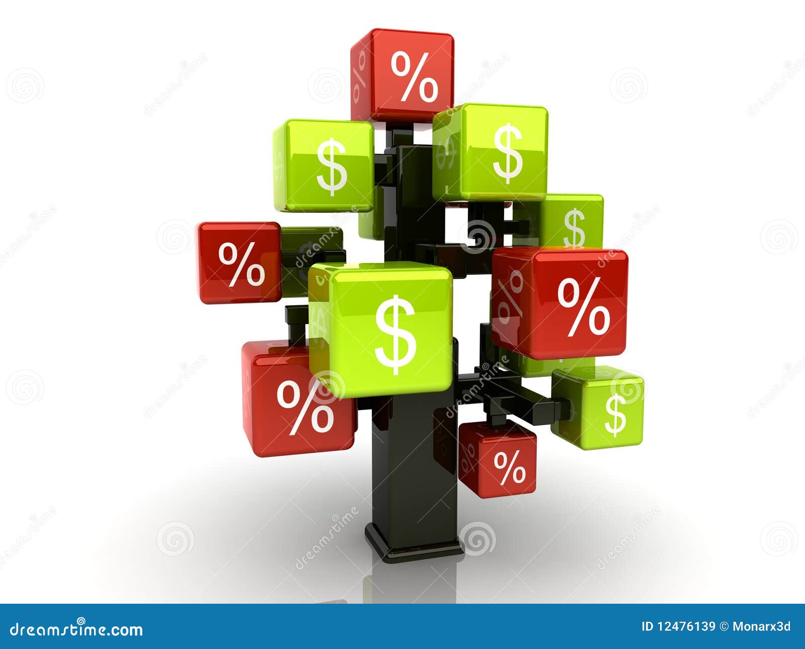 Money credit tree stock illustration. Illustration of render - 12476139