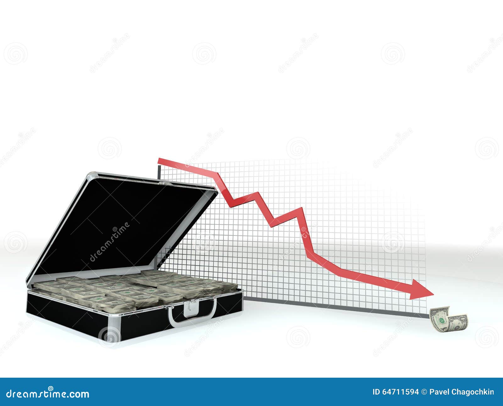 Money Crisis Concept. 3d Illustration Stock Illustration - Illustration ...