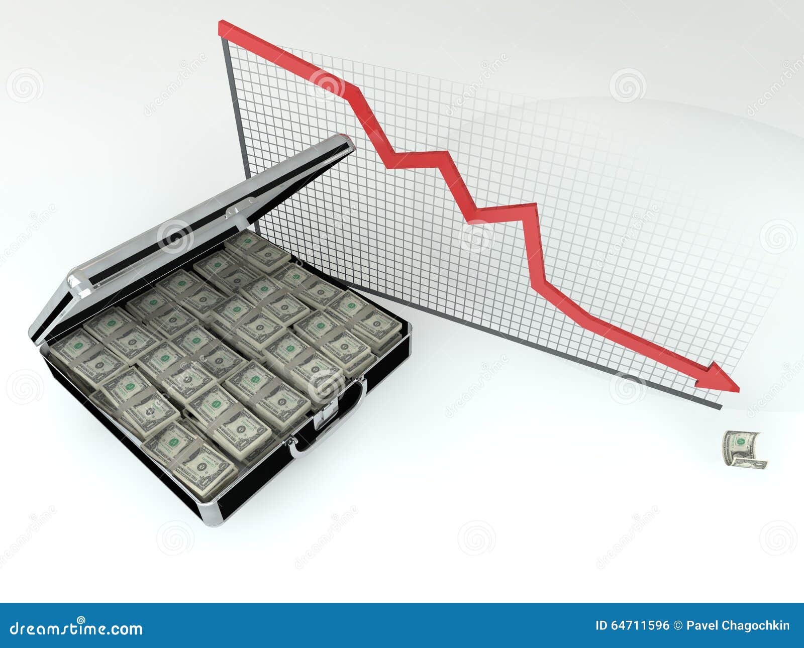 Money Crisis Concept. 3d Illustration Stock Illustration - Illustration ...