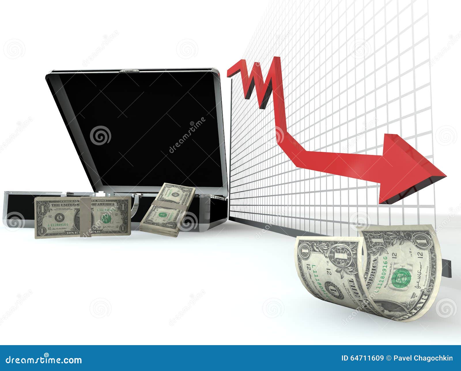 Money Crisis Concept. 3d Illustration Stock Illustration - Illustration ...