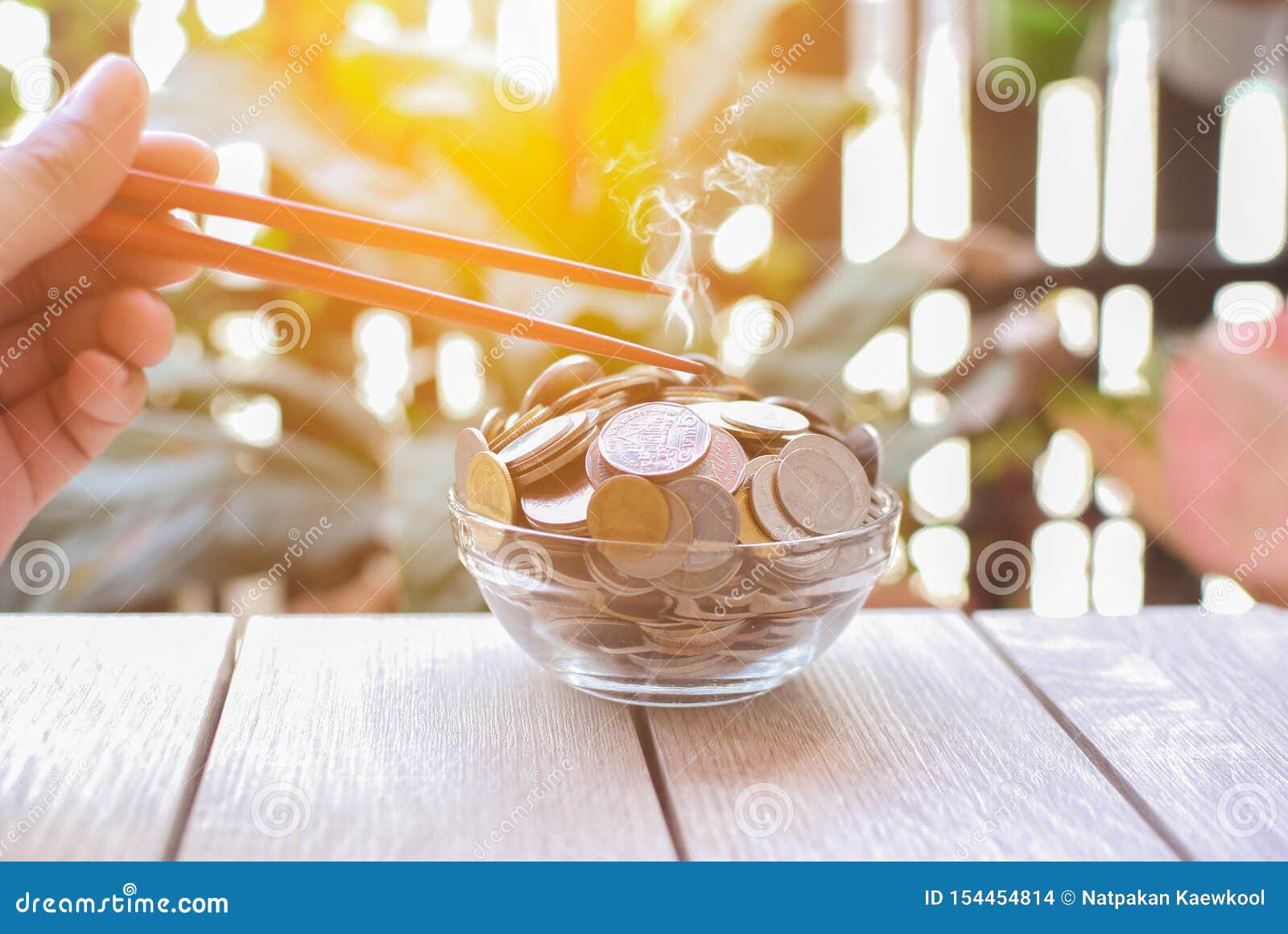 The Money in the Cup is Ready To Serve. Stock Photo - Image of bank ...