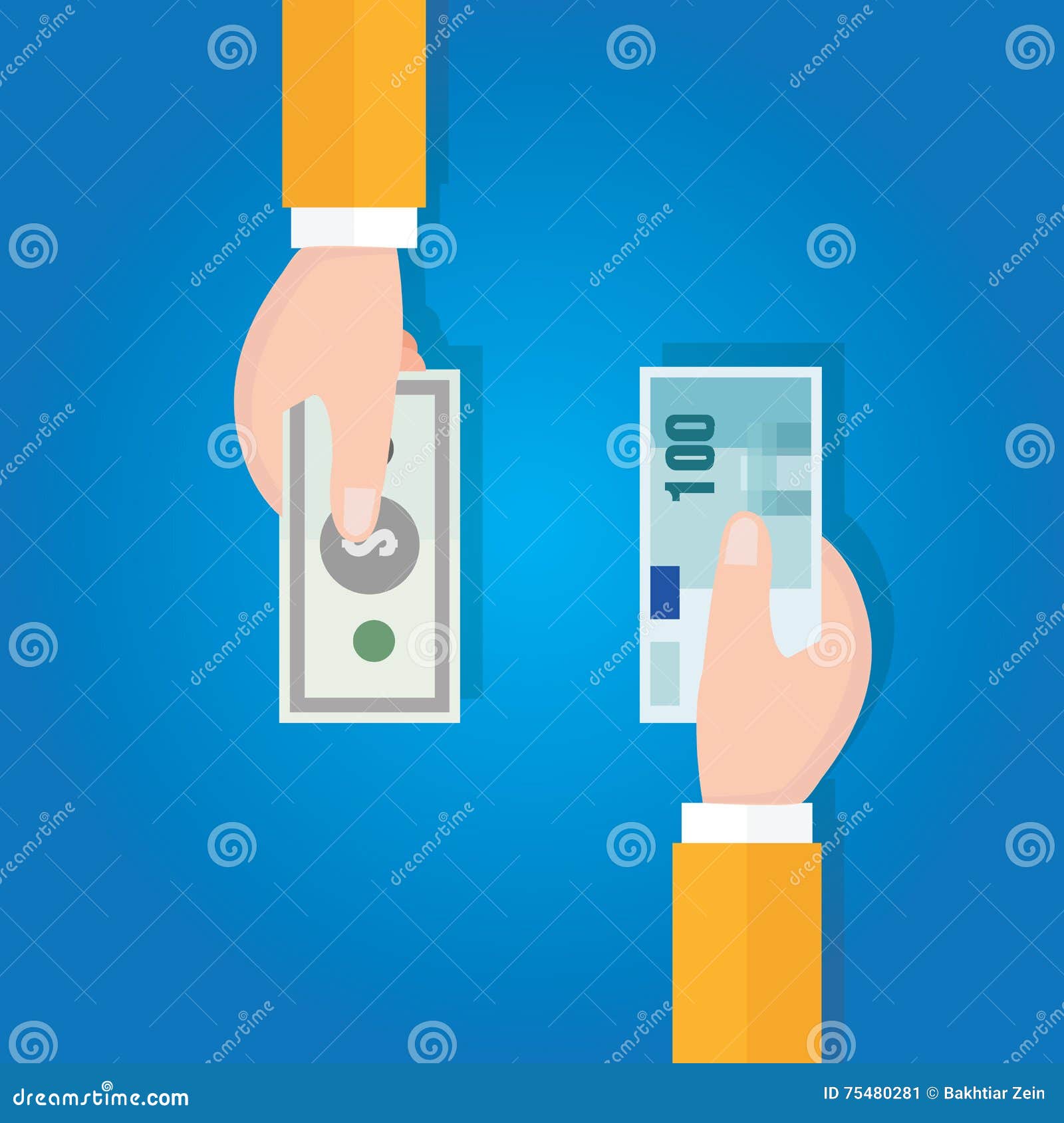 Money Currency Exchange Financial Transaction Stock Vector ...