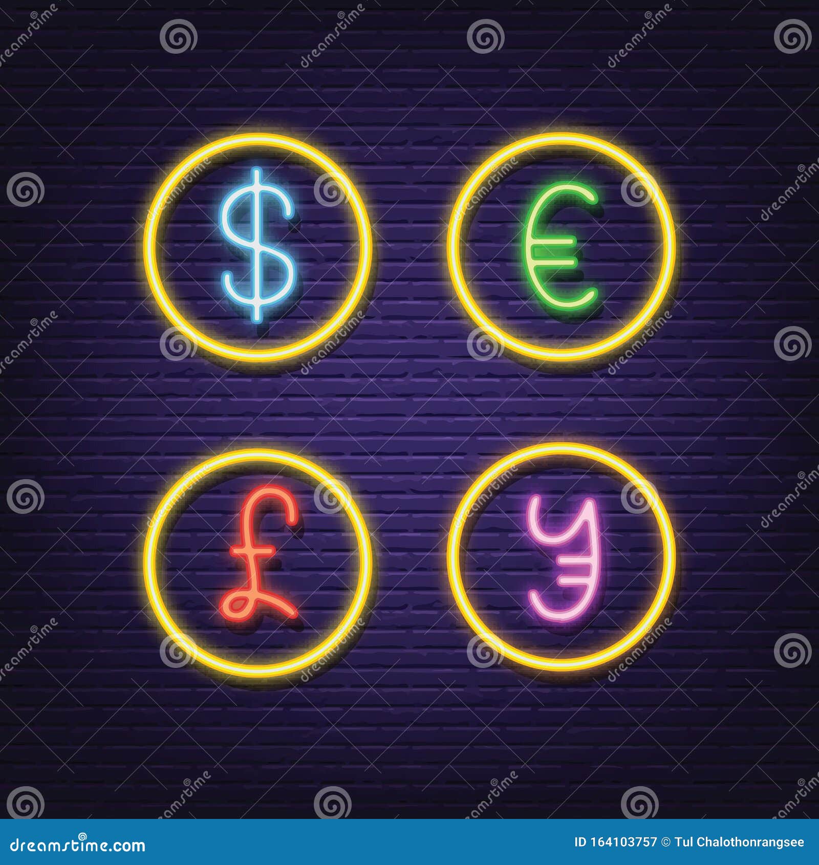 Money Currency Neon Signboard Stock Vector - Illustration of discount ...