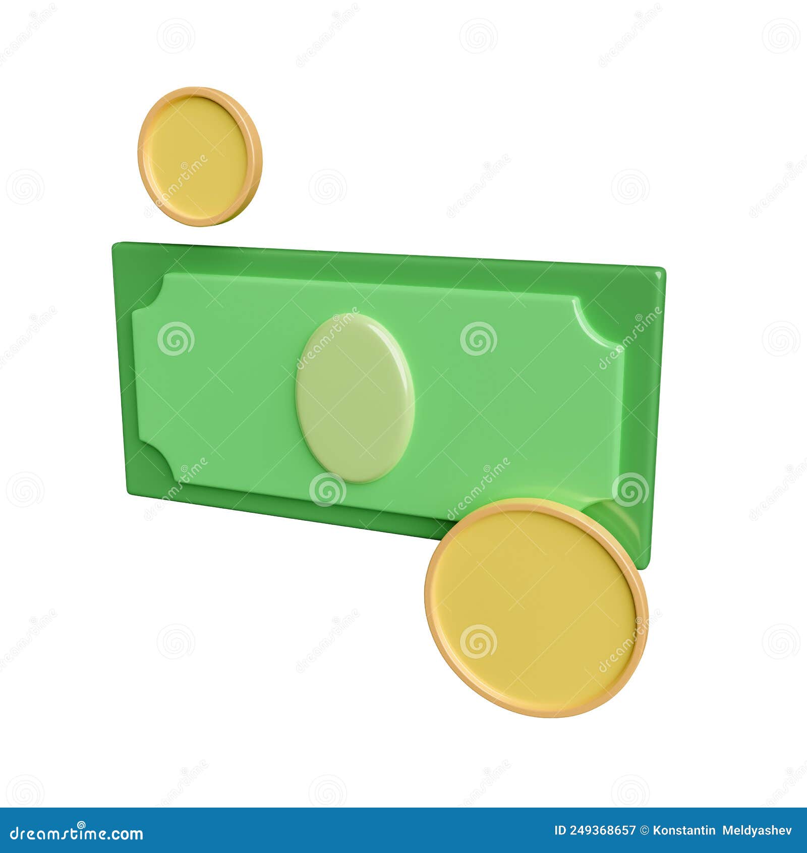 Money 3d Icon Render Illustration Stock Illustration - Illustration of ...