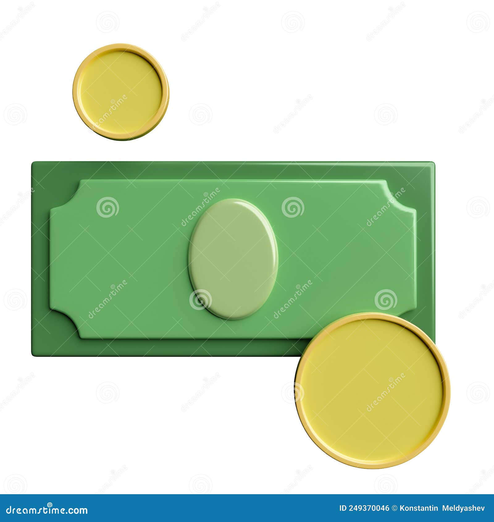 Money 3d Icon Render Illustration Stock Illustration - Illustration of ...