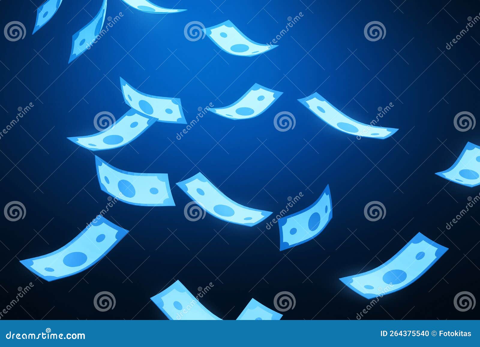 Money 3d Illustration on Blue Backgrounds Stock Illustration ...