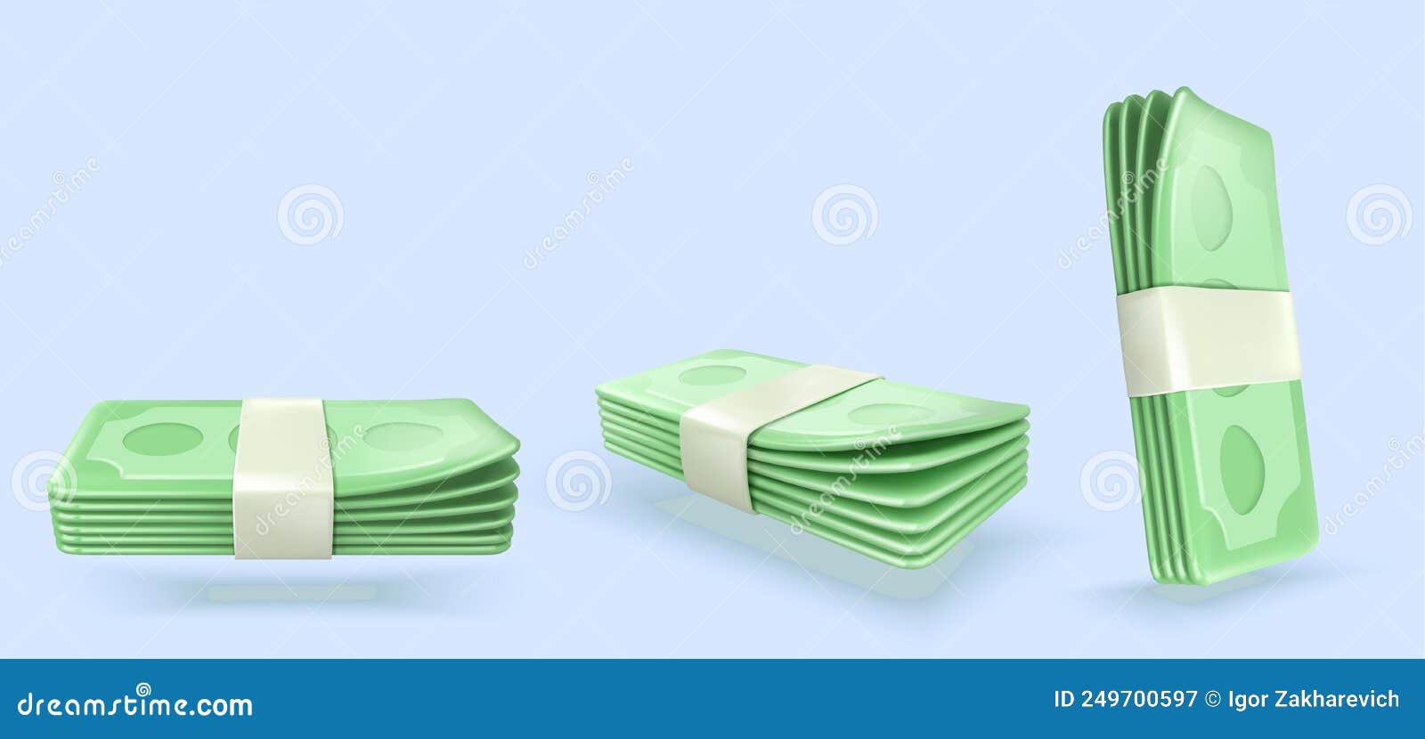Money. 3d Render Realistic Vector Stock Illustration - Illustration of ...