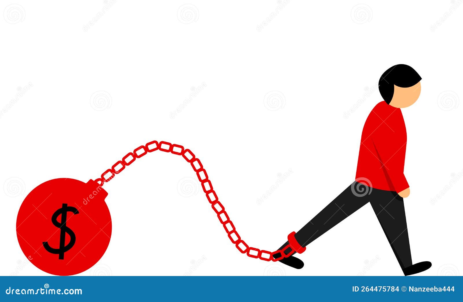 Chained in Debt and Mortgage Illustration Stock Vector - Illustration ...