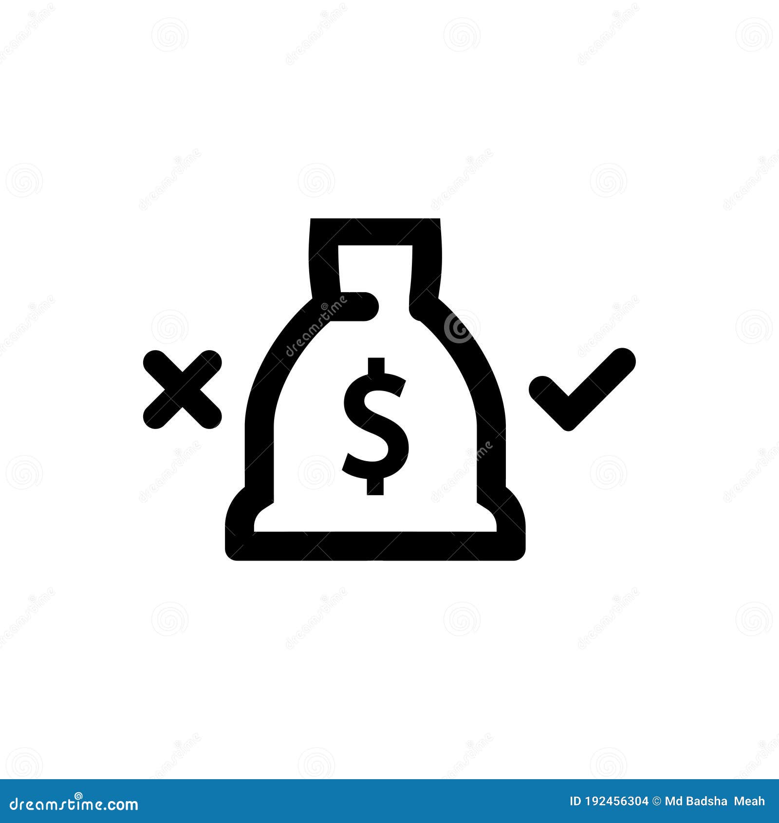 Money Decision Icon stock vector. Illustration of sign - 192456304