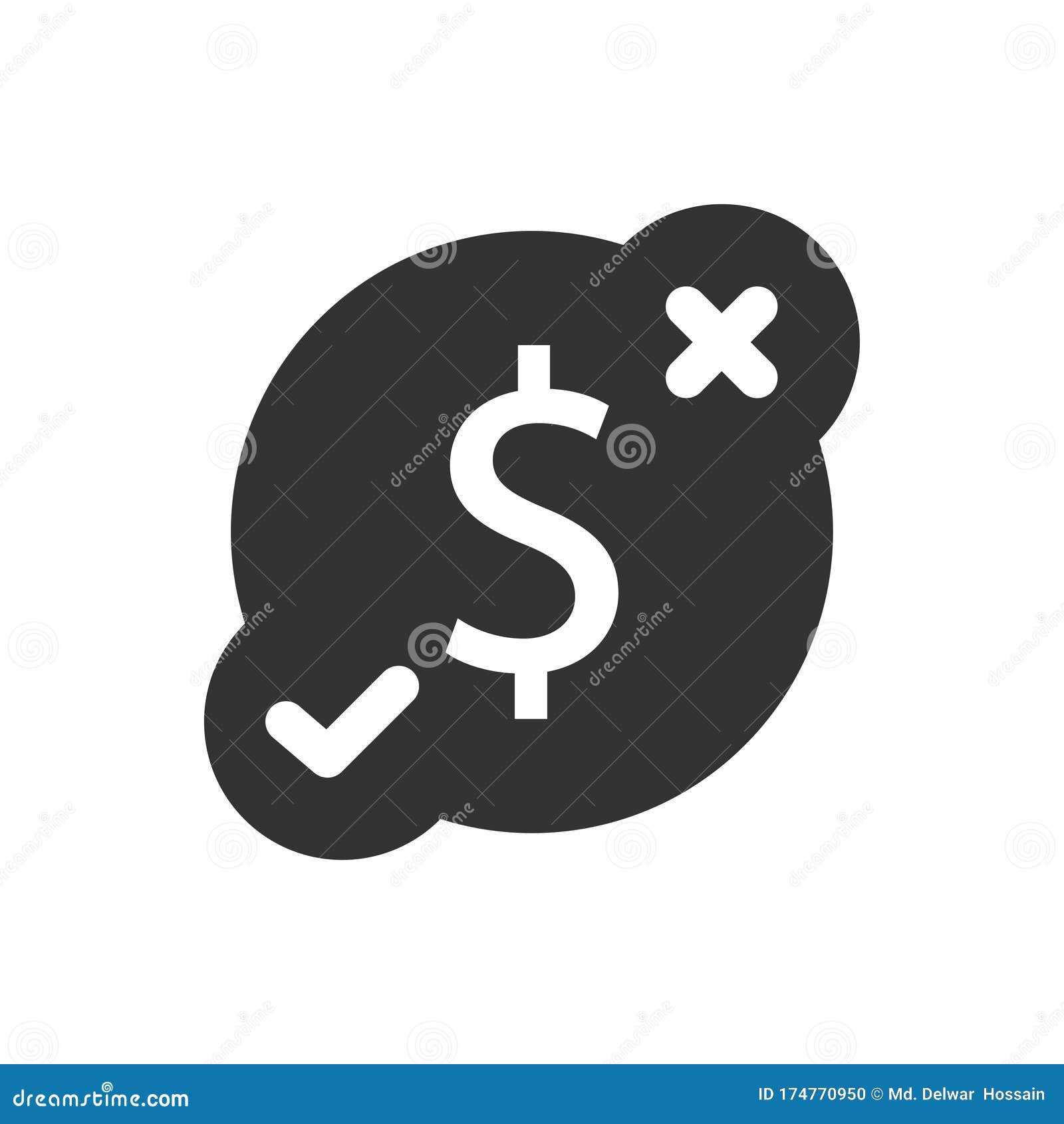 Money decision icon stock vector. Illustration of vector - 174770950