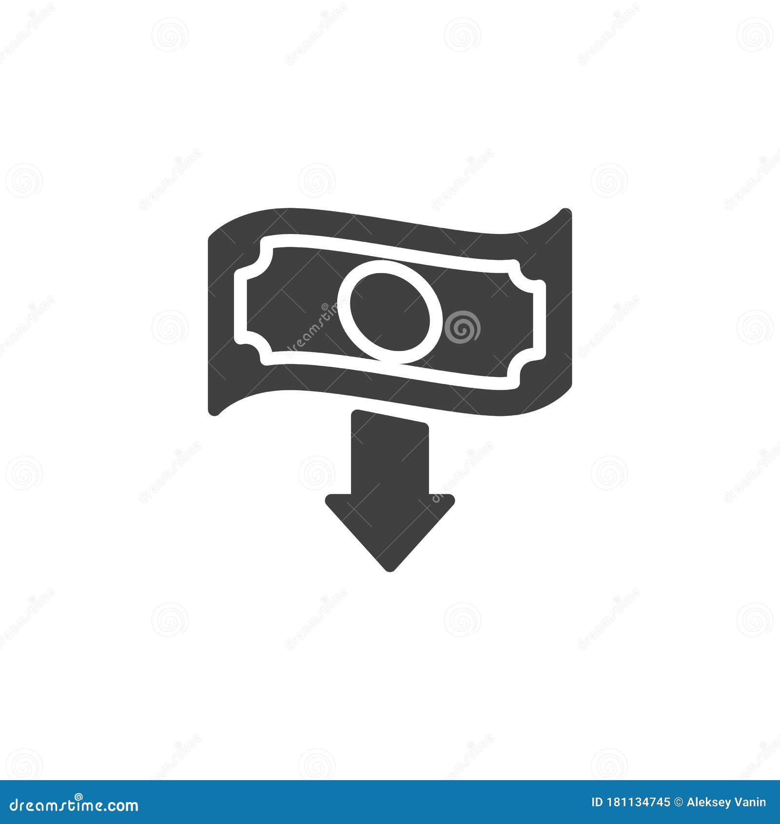 Money decrease vector icon stock vector. Illustration of budget - 181134745