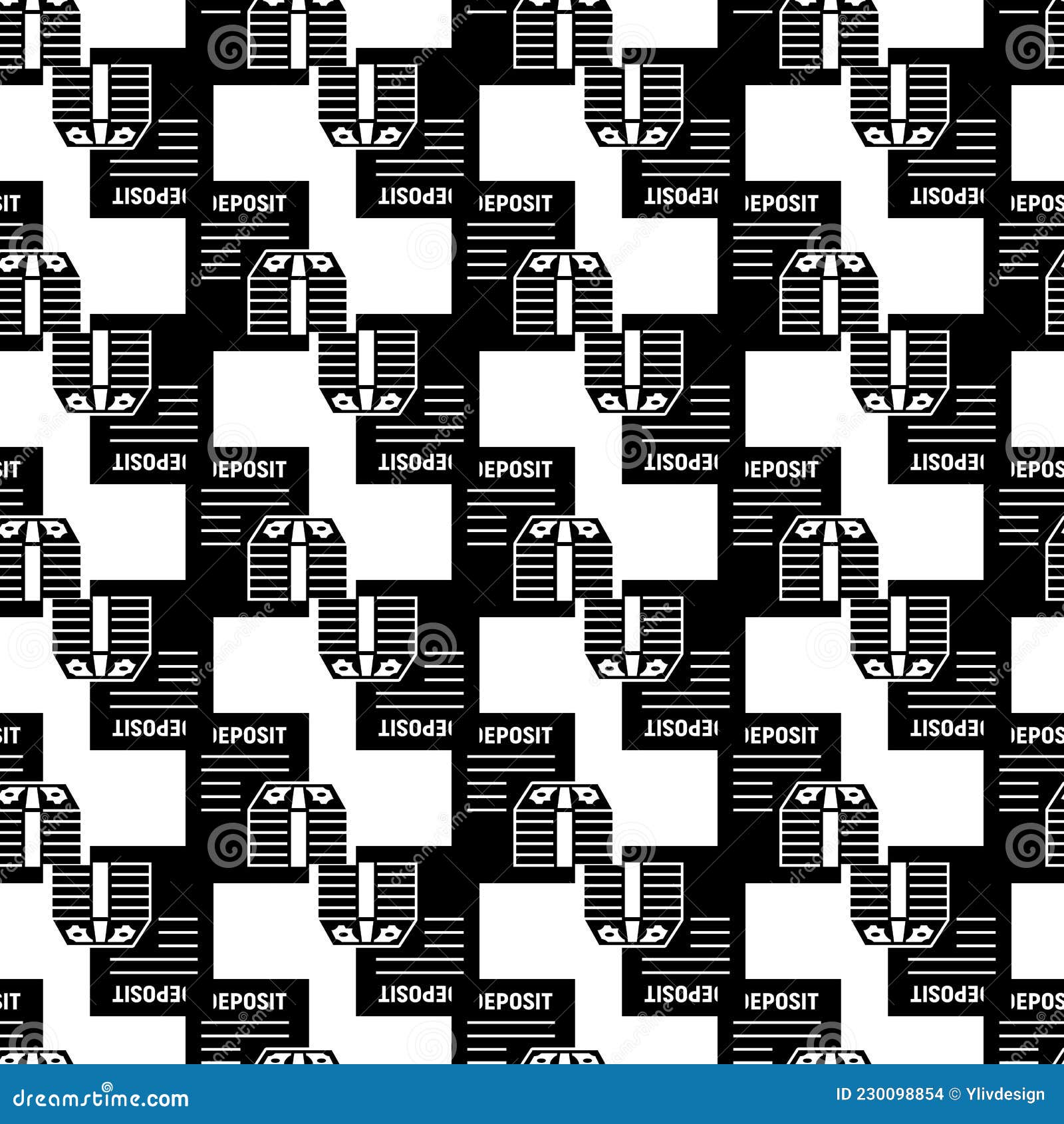 Money Deposit Pattern Seamless Vector Stock Vector - Illustration of ...
