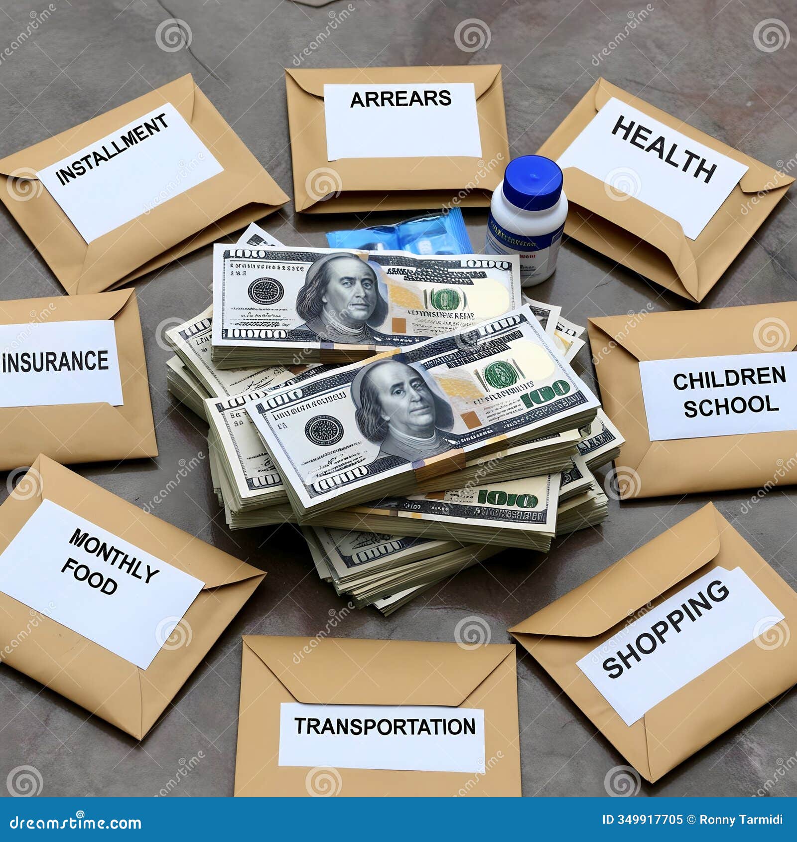 Money Design with Monthly Bill Envelope Stock Illustration ...