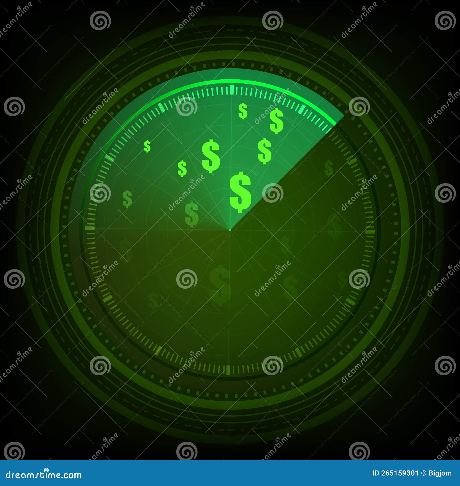 Money Detector Radar. Money Scanner. Conception of Dollars Detector ...