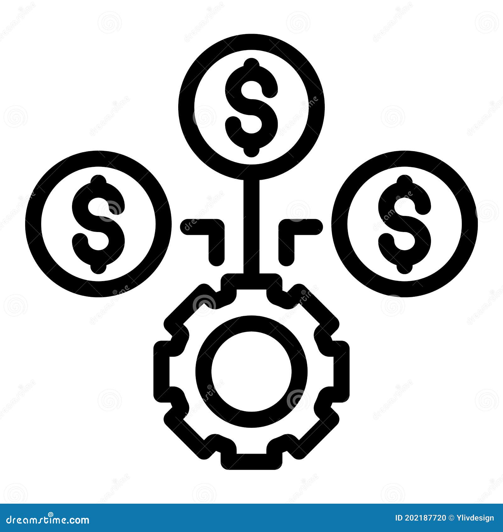 Money Dividend Icon, Outline Style Stock Vector - Illustration of ...