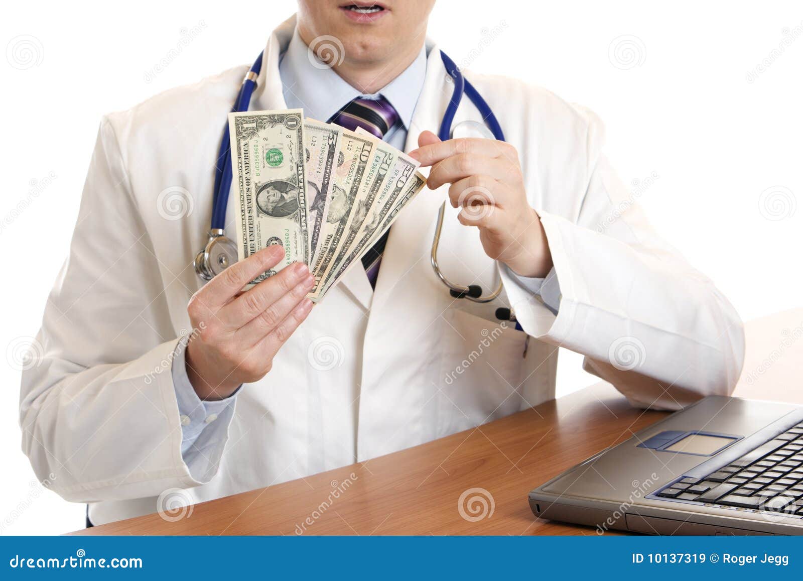 Money for the doctor stock image. Image of exam, disease - 10137319