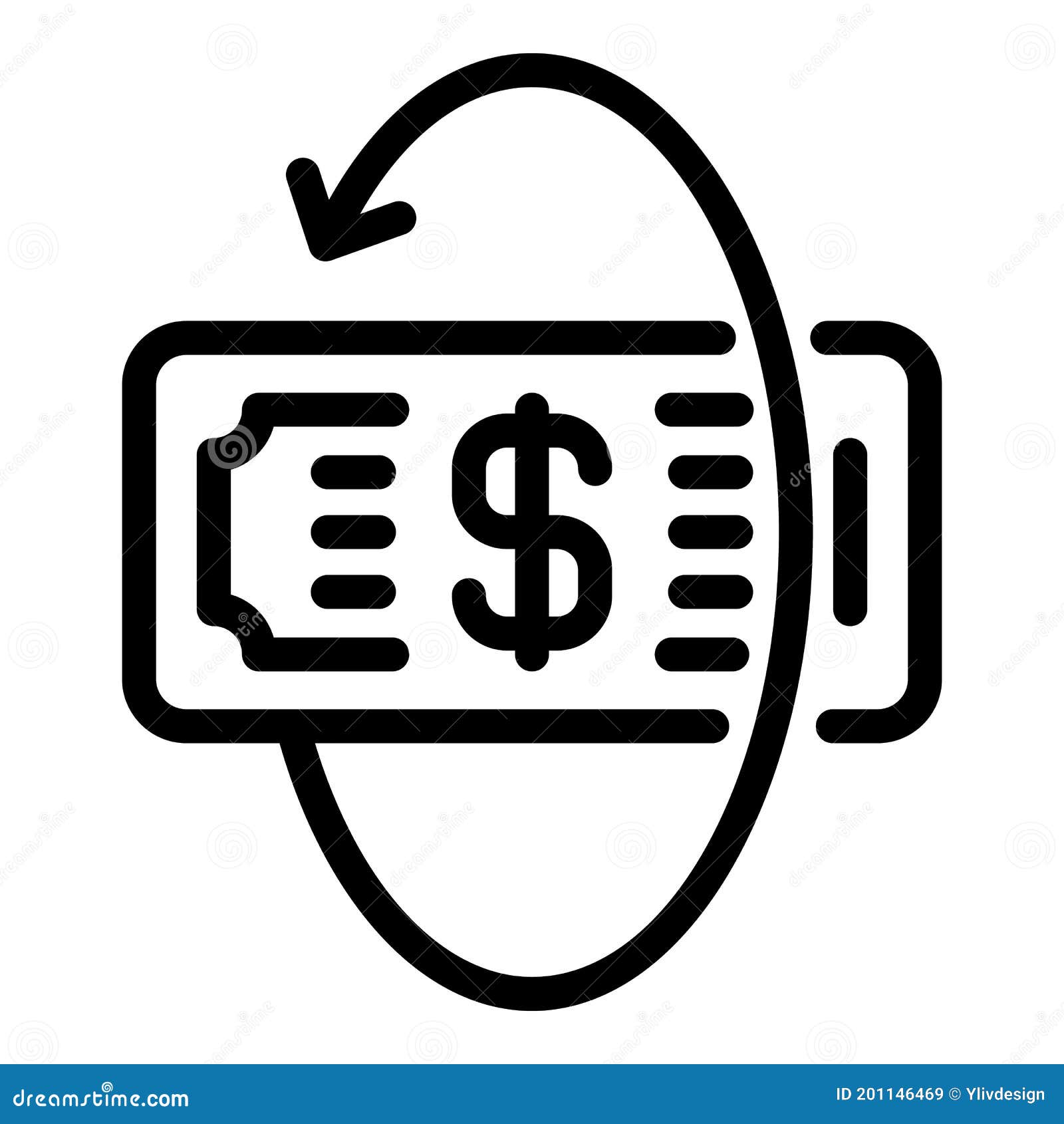 Money Dollar Icon, Outline Style Stock Vector - Illustration of ...