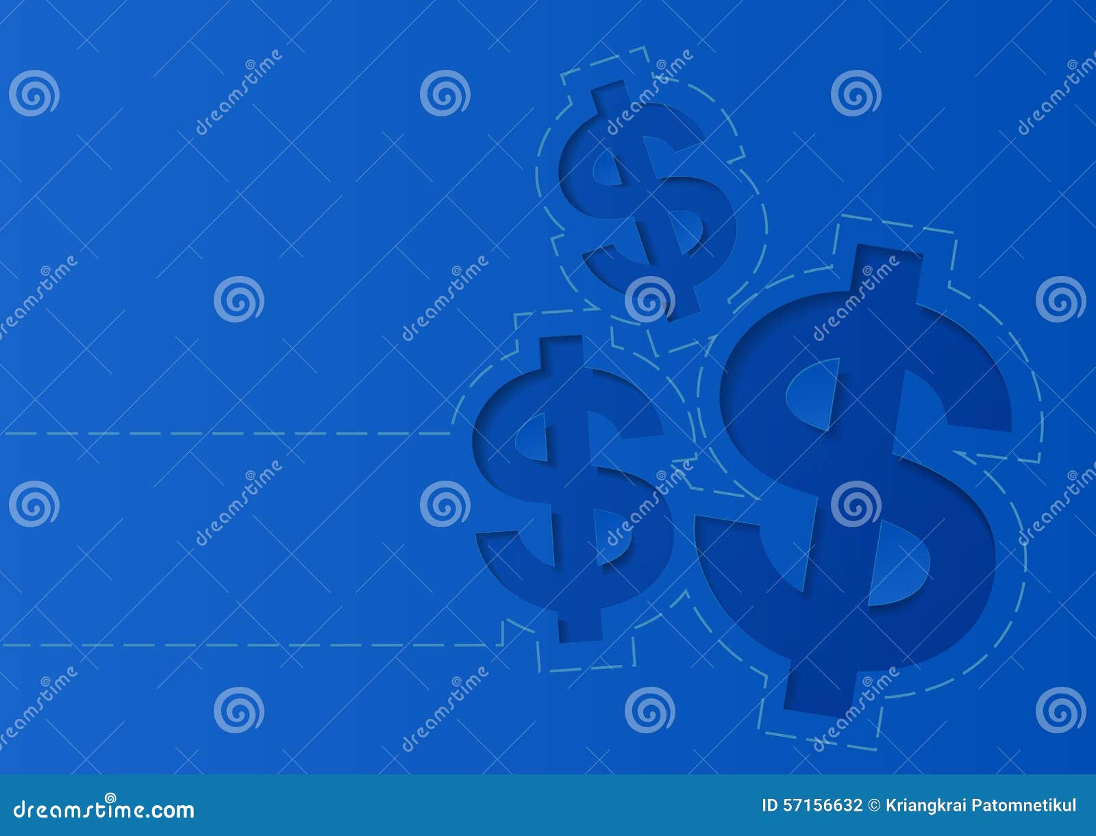 Money Dollar Sign on Blue Background Stock Vector - Illustration of ...