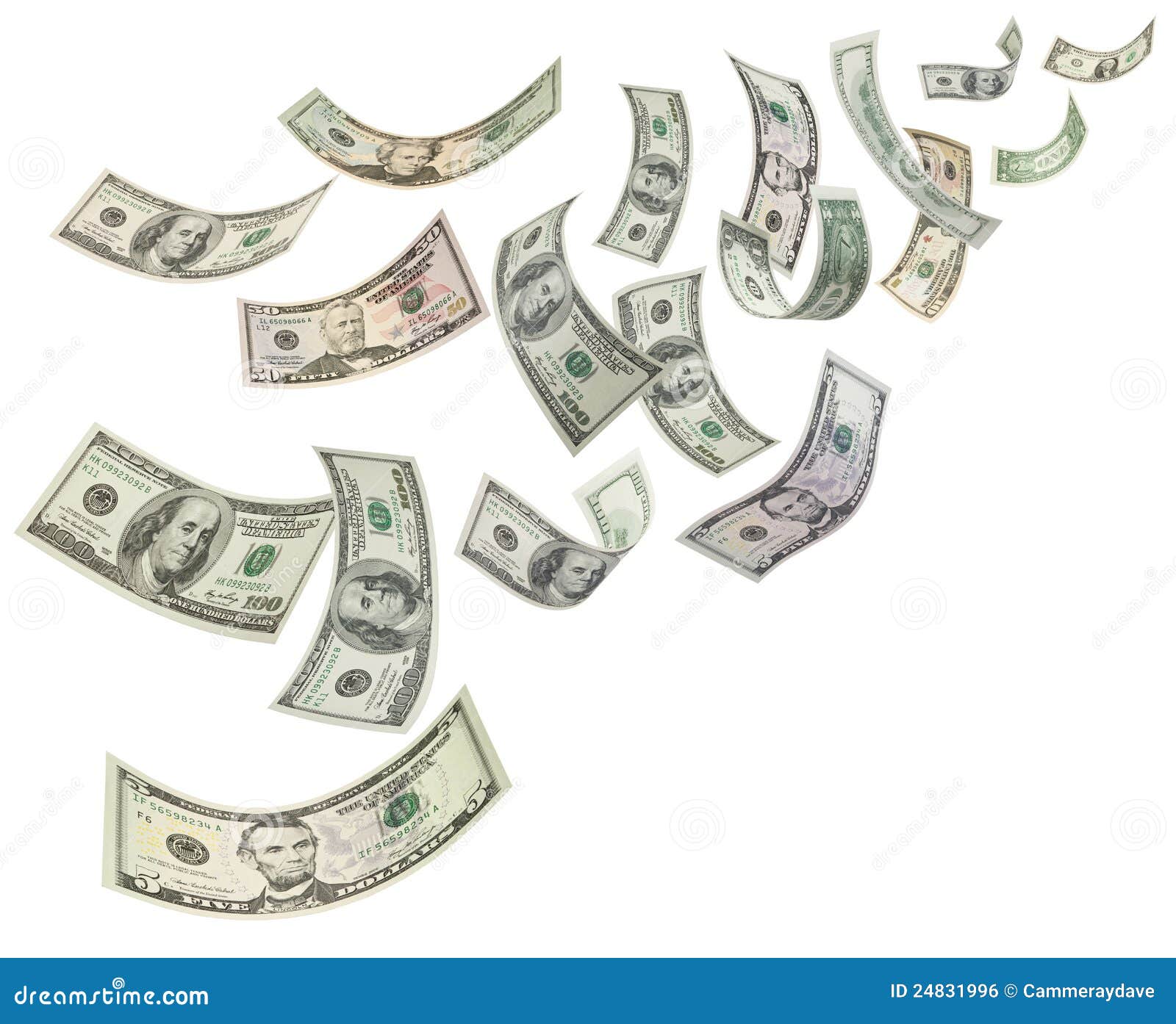 Raining Money Icon, Banknote Rain Background, Vector | CartoonDealer ...