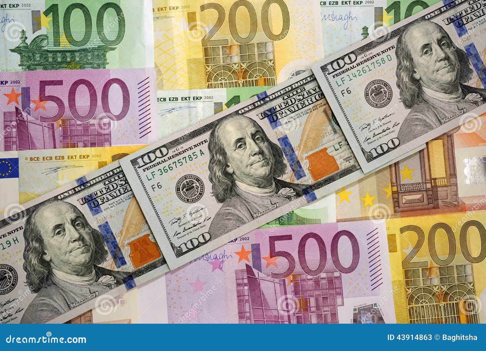 Dollar Euro Exchange stock image. Image of notes, payment - 43914863