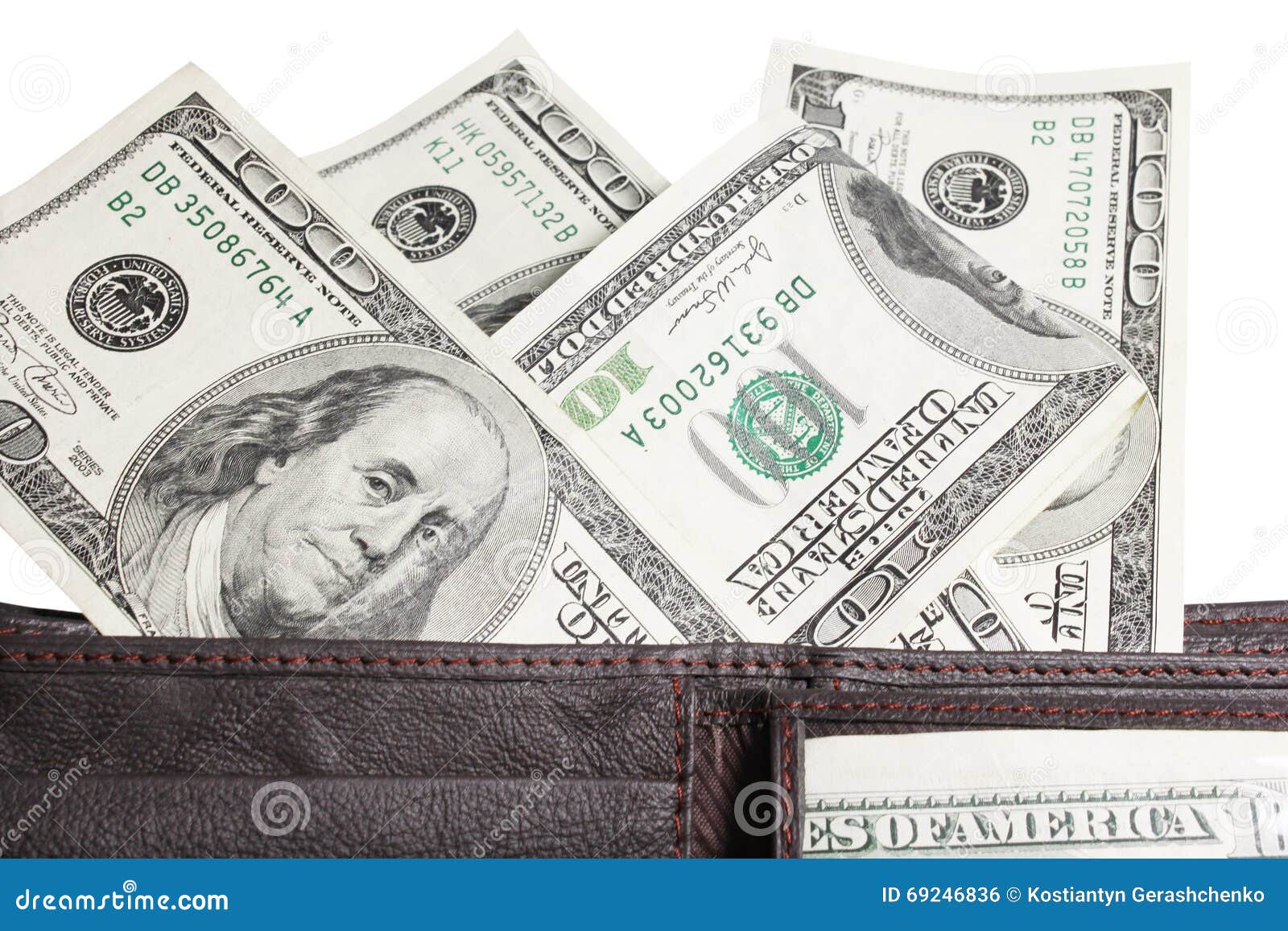 Money Dollars on a White Background Stock Photo - Image of large ...