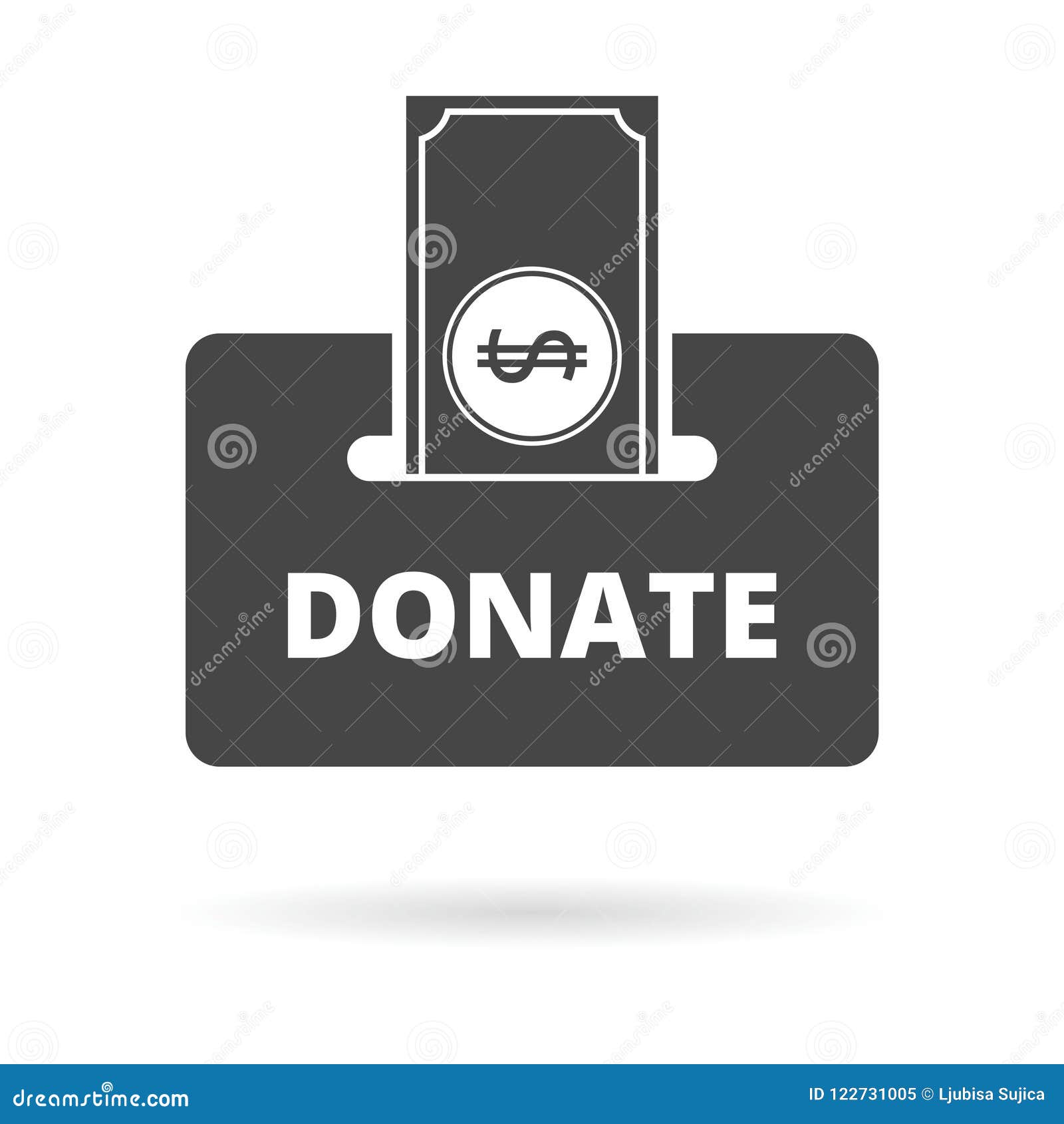 Money donation icon stock vector. Illustration of charity - 122731005