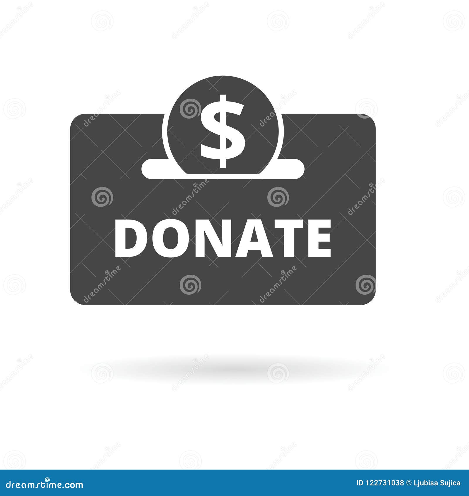 Money donation icon stock vector. Illustration of protection - 122731038