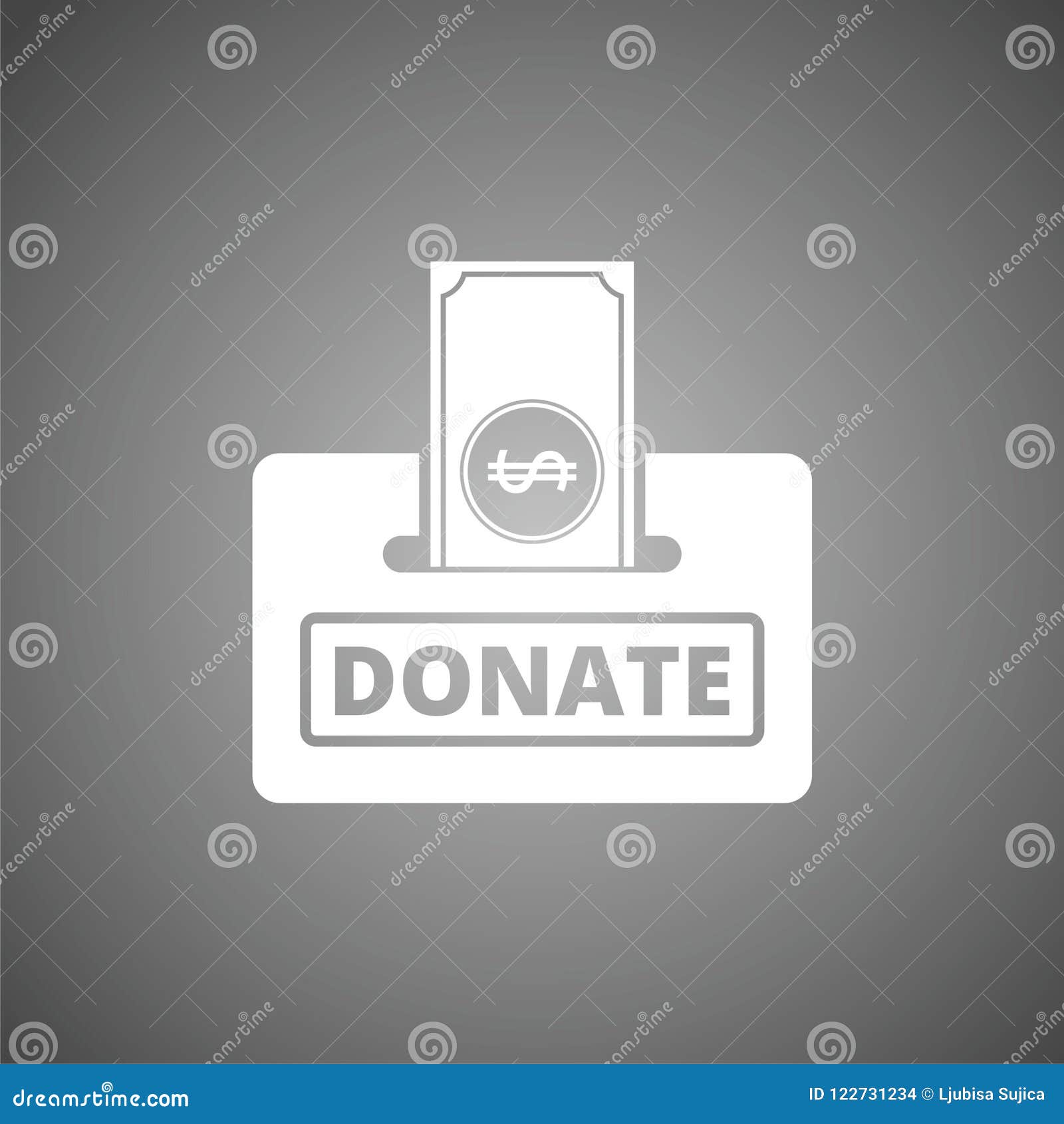 Money donation icon stock vector. Illustration of graphic - 122731234