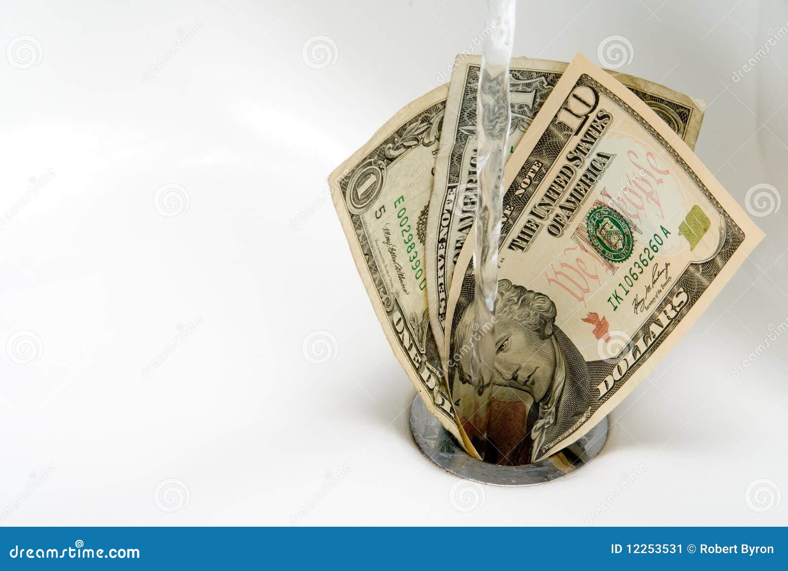 Money Down the Drain stock image. Image of payment, business - 12253531