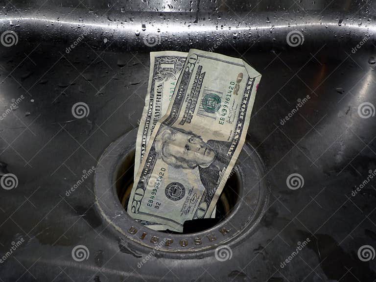 Money down the drain 3 stock image. Image of finance, financial - 1110015