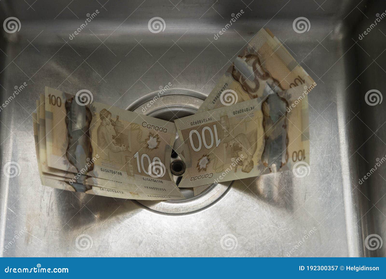 Money down the drain stock image. Image of dollar, finance - 192300357