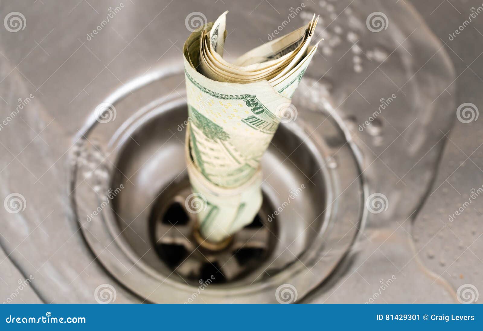 Money drain stock image. Image of finance, sink, dollars - 81429301