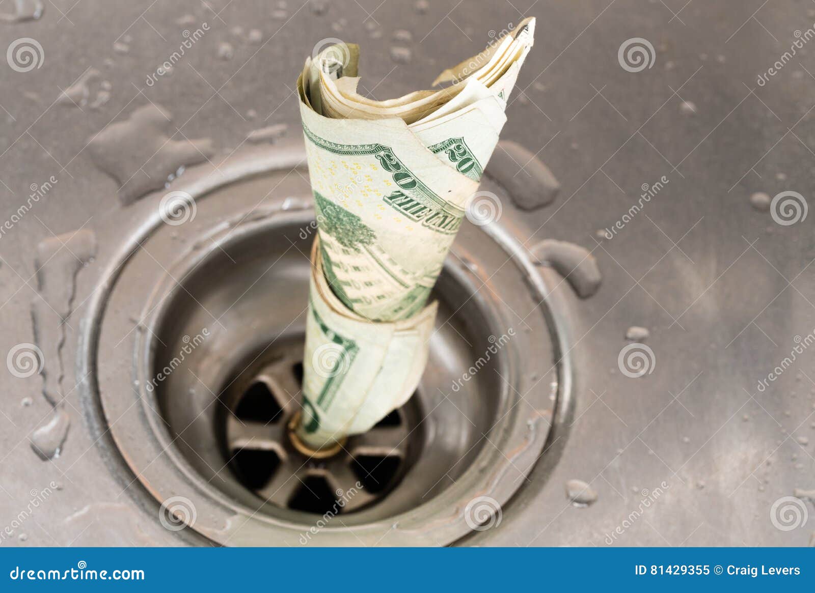 Money drain stock image. Image of waste, finance, money - 81429355