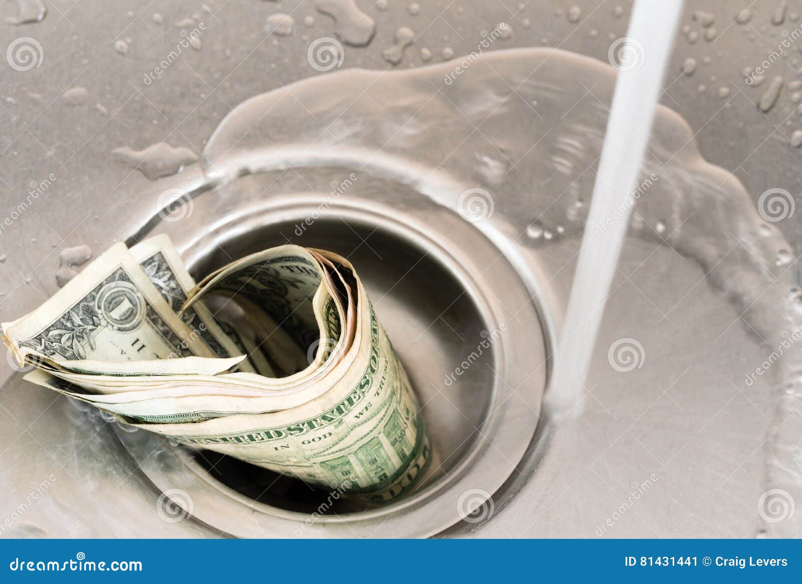 Money drain stock image. Image of bankrupt, metaphor - 81431441