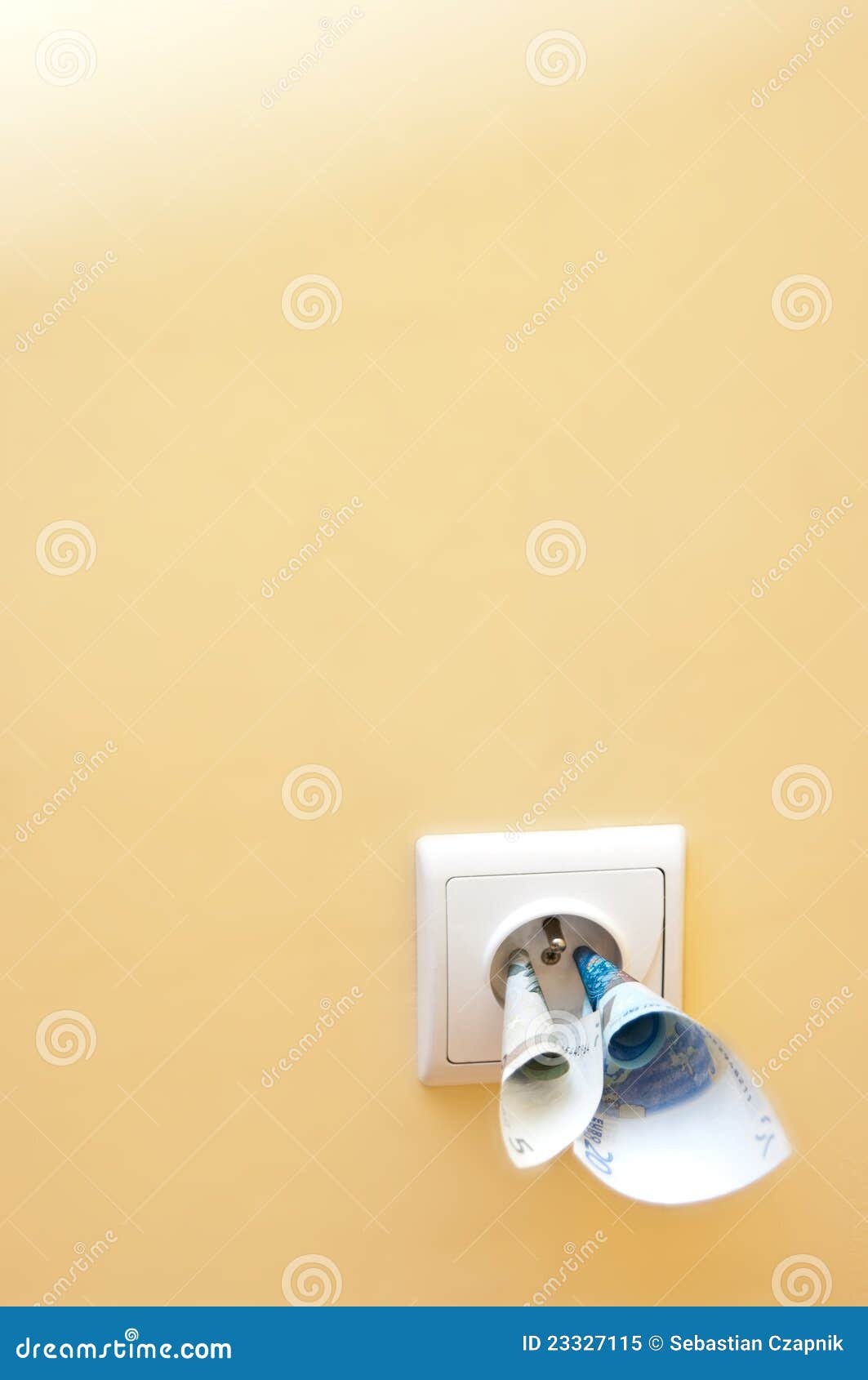 Money in electrical socket stock image. Image of electricity - 23327115
