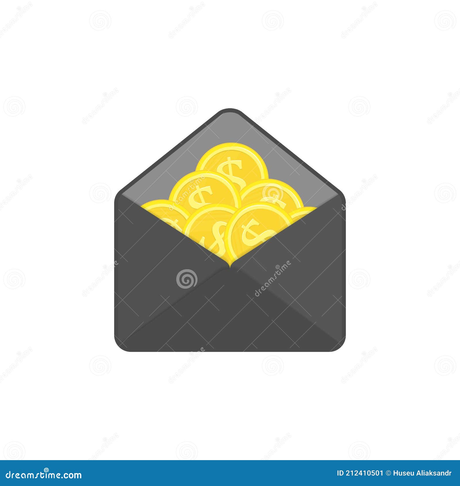 Money in envelope. stock vector. Illustration of isolated - 212410501