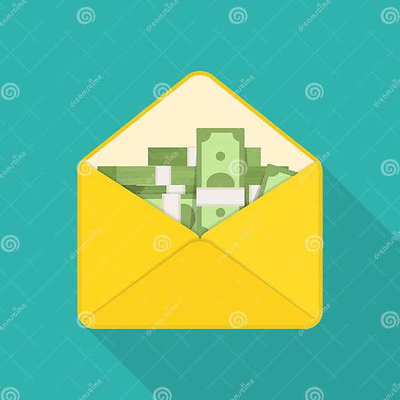 Money in envelope. stock vector. Illustration of note - 85498975