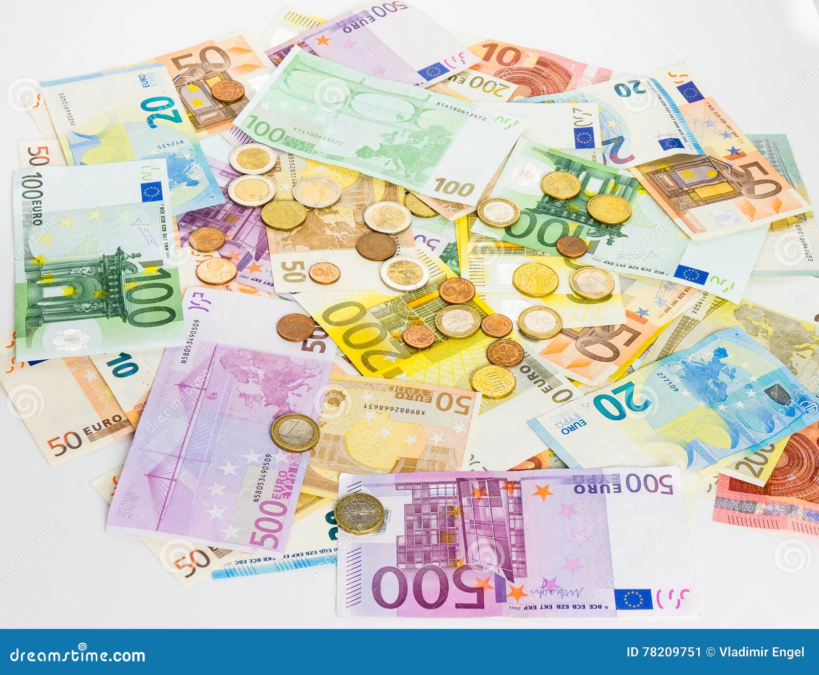 Money Euro Banknotes and Coins Finance Objects Stock Image - Image of ...