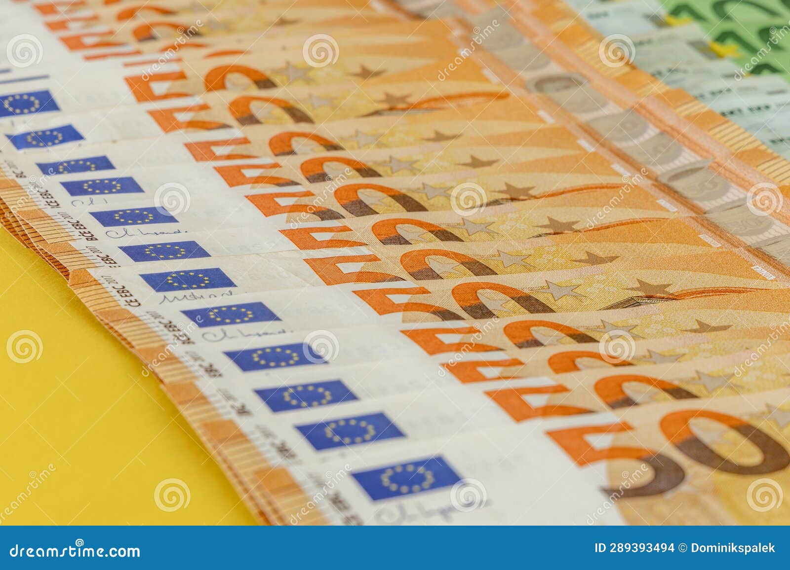 Money Euro Banknotes Scattered on the Table Stock Photo - Image of bill ...