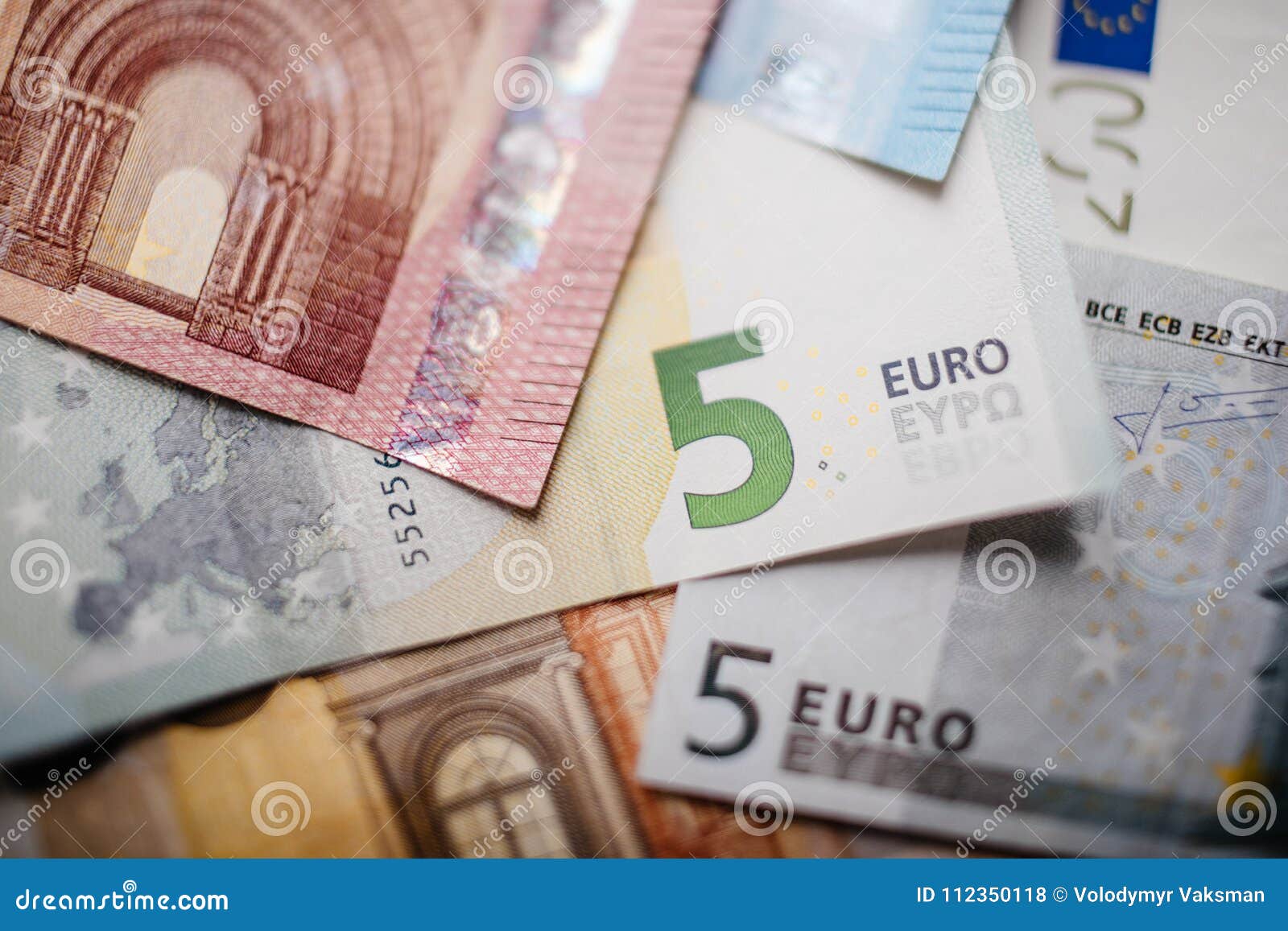 Different Euro Banknotes from 5 To 500 Euro Stock Photo - Image of ...