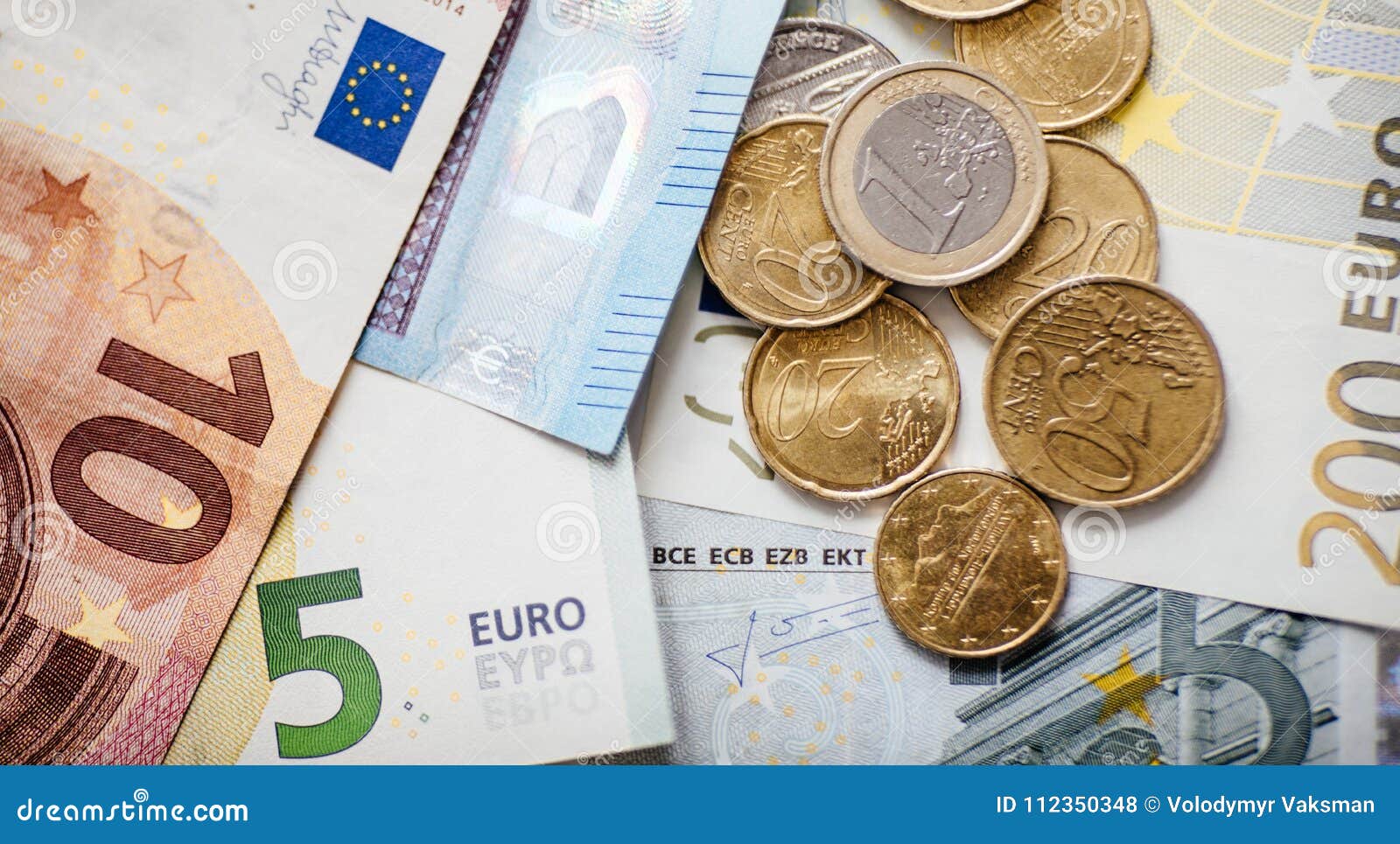 Different Euro Banknotes from 5 To 500 Euro Stock Photo - Image of gold ...